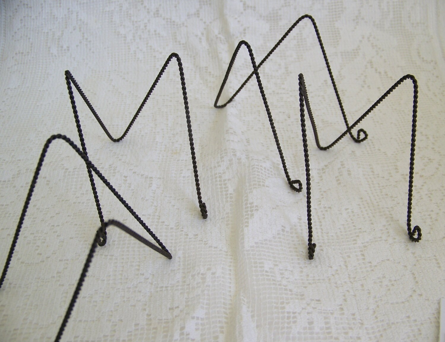 Set of 20 Rustic Wedding Antiqued Table Number Stands TWISTED WIRE ...