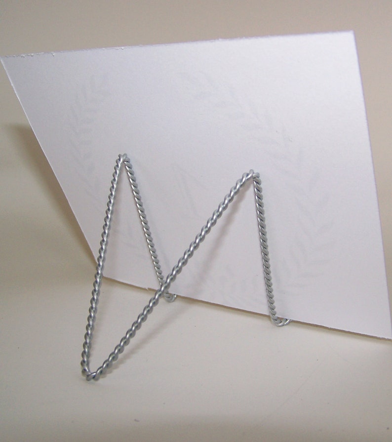 20 Silver Wire Easels Wedding Table Place Card Holder Number Stands for 2 X 3, 4 X 6, 5 X 7 ...