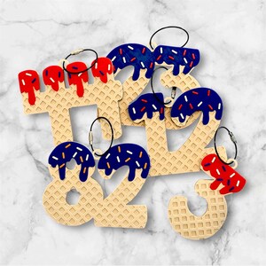 Baseball Bag Tag – Ice Cream Drip Numbers – Softball - Personalized ...