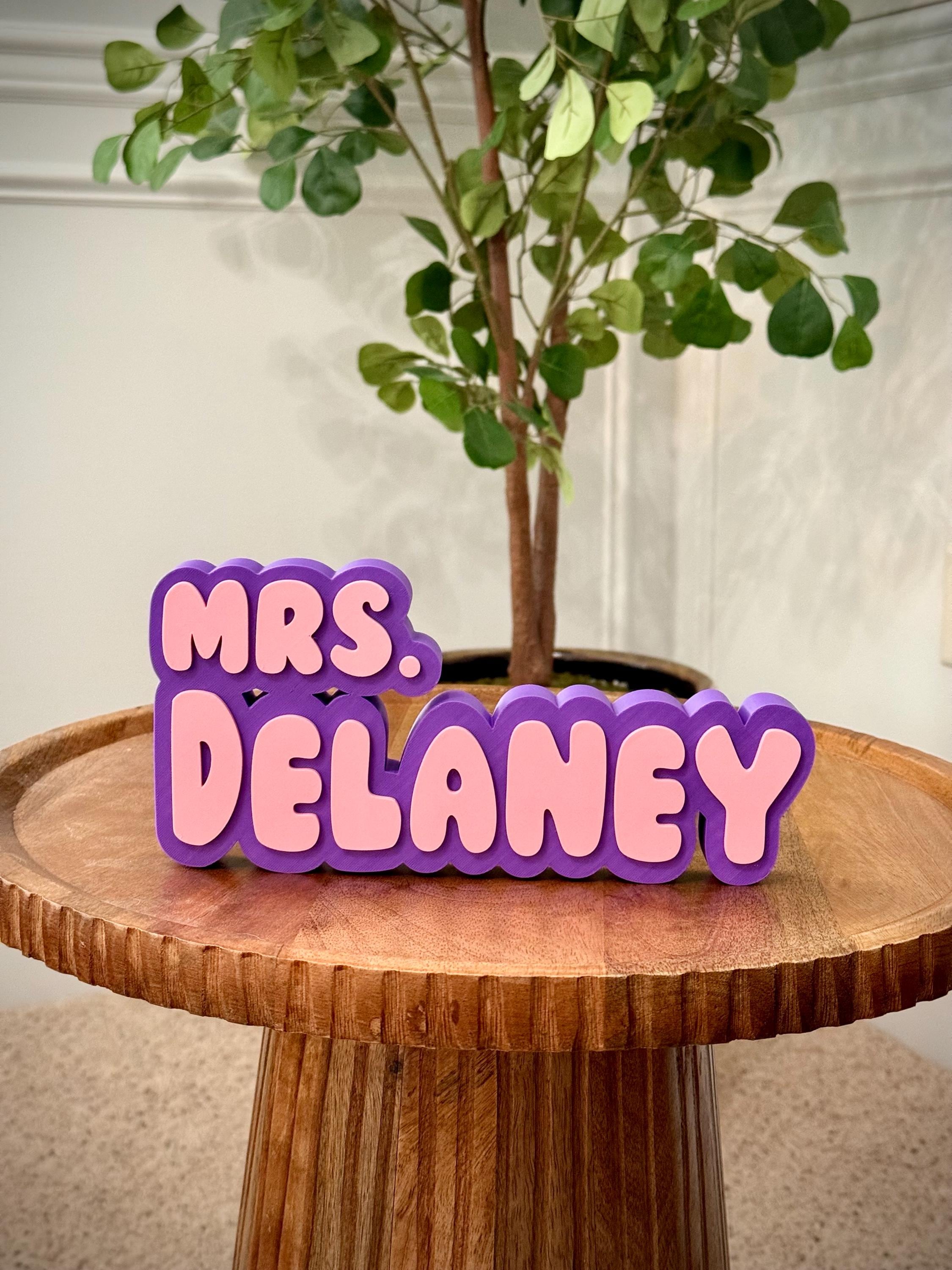 Teacher Desk Nameplate – Custom 3D Printed Name Sign – Personalized ...