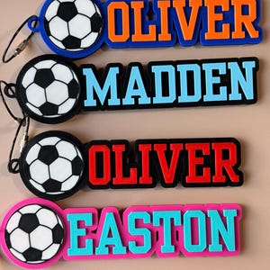 Personalized Soccer Keychain | Backpack Tags, Bag Tag, Kid's Name Tags ...