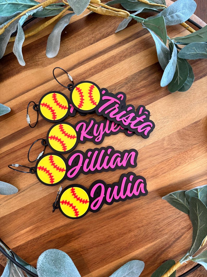 Personalized Softball Bag Tag: Custom Name & Team Colors - Etsy