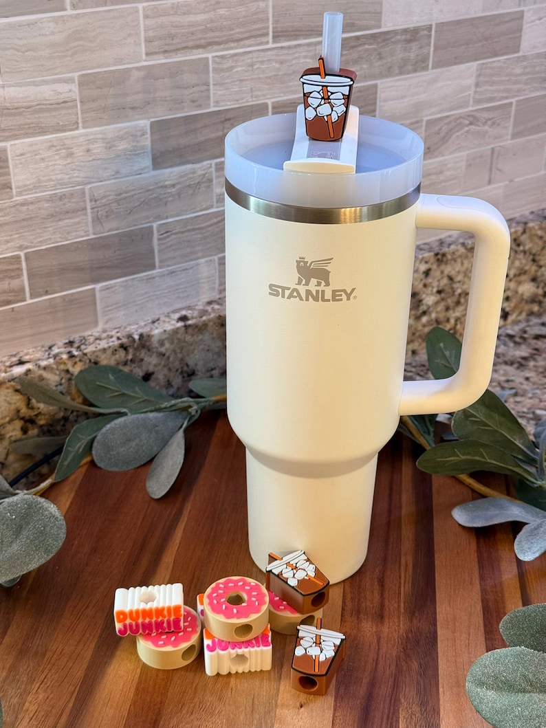 Dunkie Junkie Stanley Straw Topper Set: Donut & Iced Coffee - Etsy