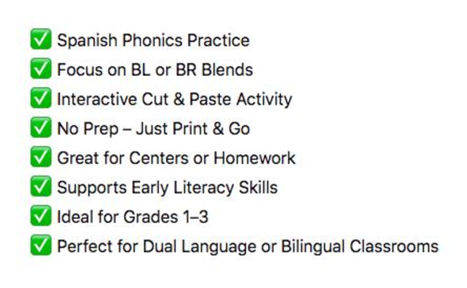 Spanish Syllable Sorting Worksheet – BL Blends (bla, Ble, Bli, Blo, Blu ...