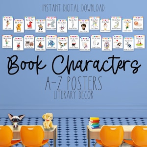 Book Characters Classroom Decor A-Z Posters | *BRAND NEW* | Literary ...