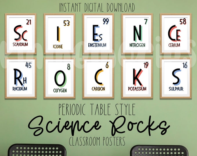 Science Rocks | Periodic Table Style | Classroom Posters | INSTANT ...