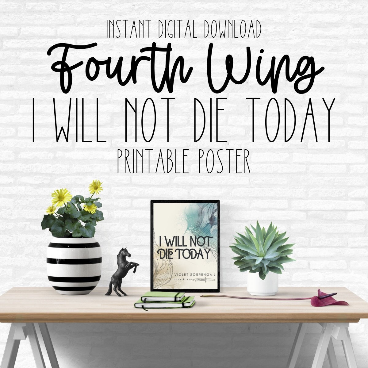 Fourth Wing Violet Sorrengail I Will Not Die Today Printable Poster ...