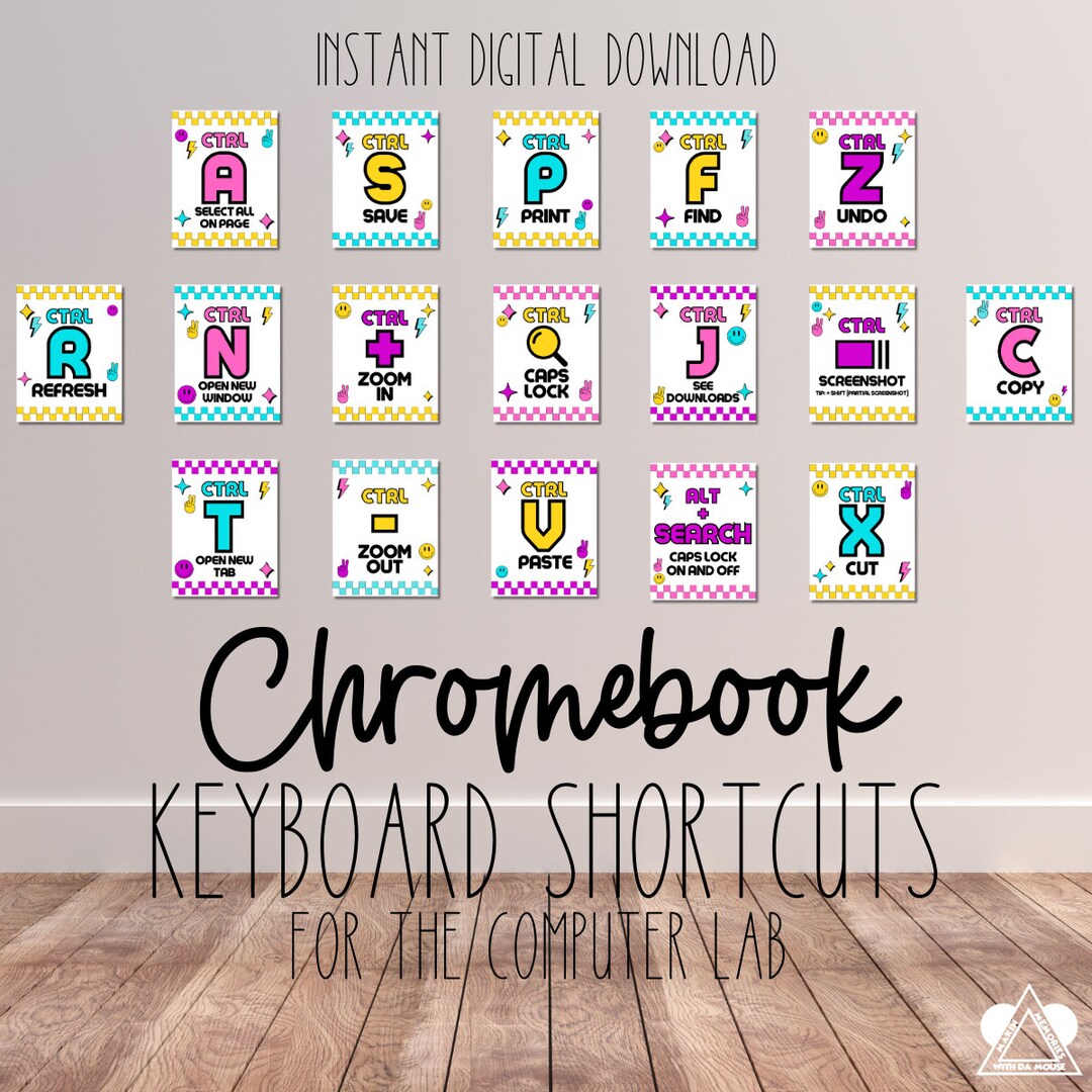 Chromebook Keyboard Shortcuts Posters for Computer Lab | Technology Lab ...