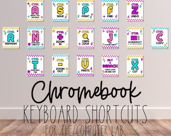 Chromebook Keyboard Shortcuts Posters for Computer Lab | Technology Lab ...