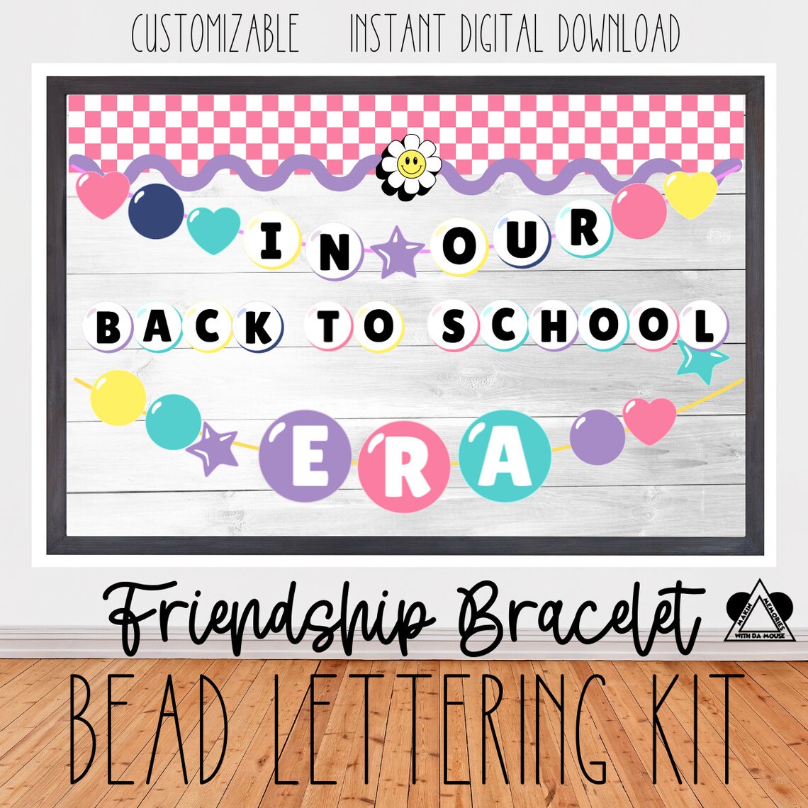 Friendship Bracelet Bead Lettering Kit With Borders | Customizable ...