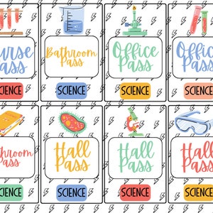 Science Theme Hall Passes and Sign Out Logs | Science Classroom ...