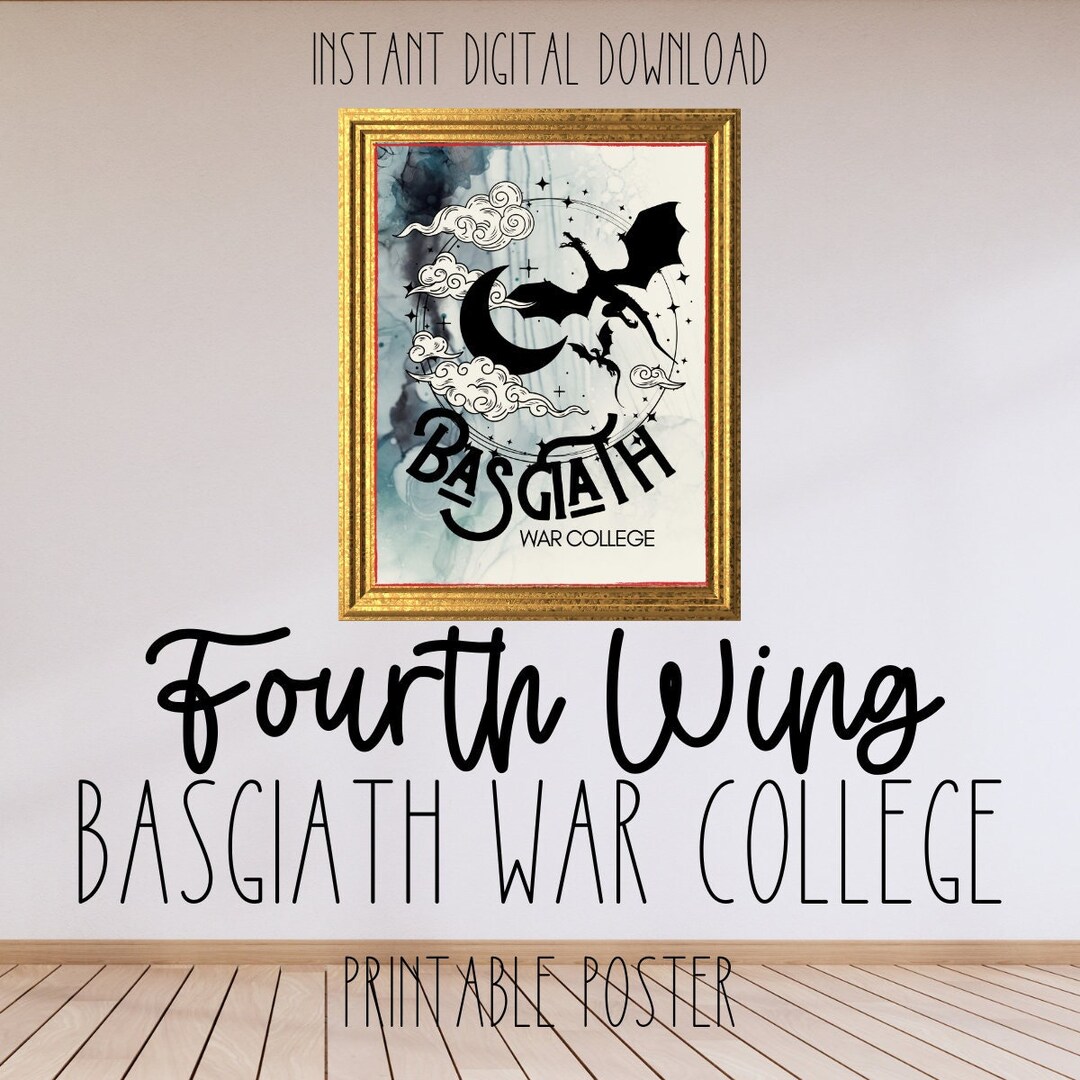 Fourth Wing Poster | Basgiath War College | Digital Download | Dragons ...