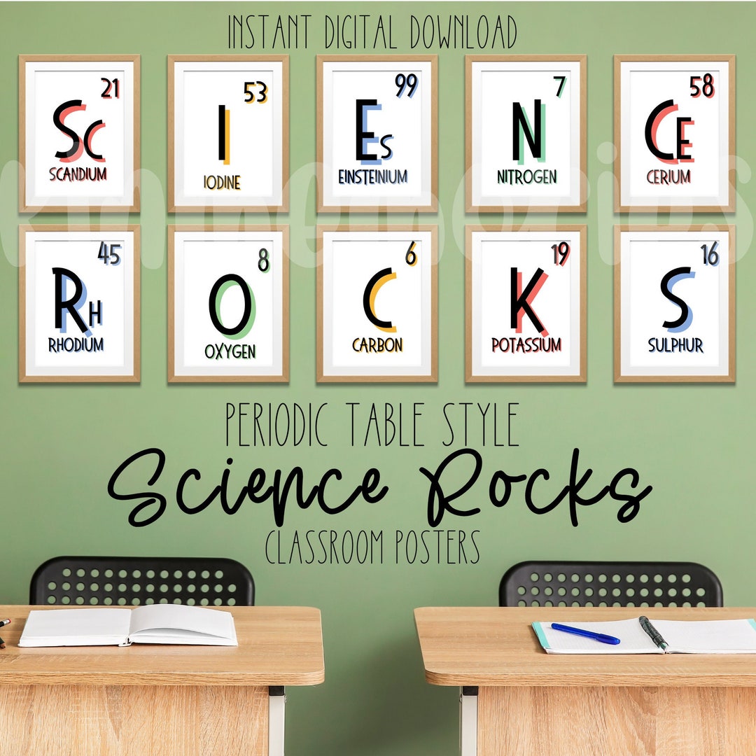Science Rocks | Periodic Table Style | Classroom Posters | INSTANT ...