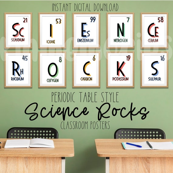 Science Rocks Periodic Table Style Classroom Posters - Etsy