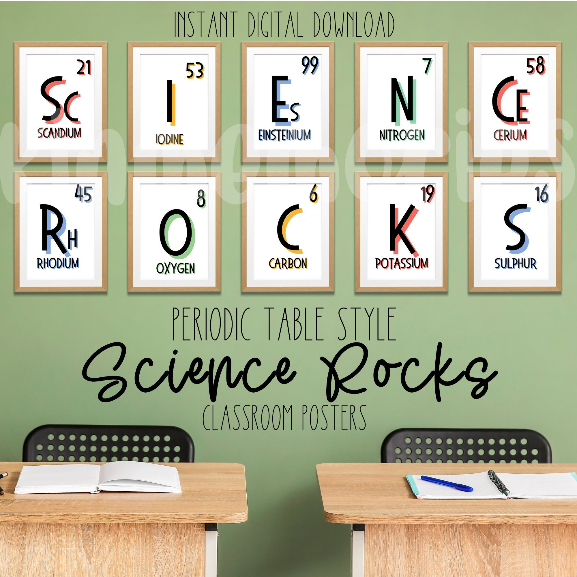 Science Rocks | Periodic Table Style | Classroom Posters | INSTANT ...