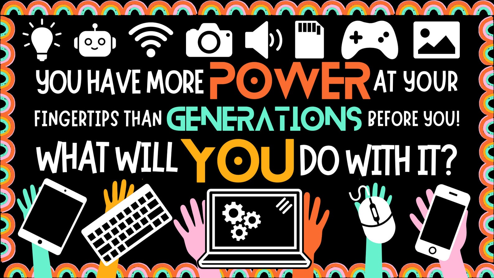 Techie Bulletin Board Kit | Computer Lab Decor | Technology Class ...