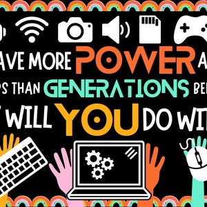 Techie Bulletin Board Kit | Computer Lab Decor | Technology Class ...