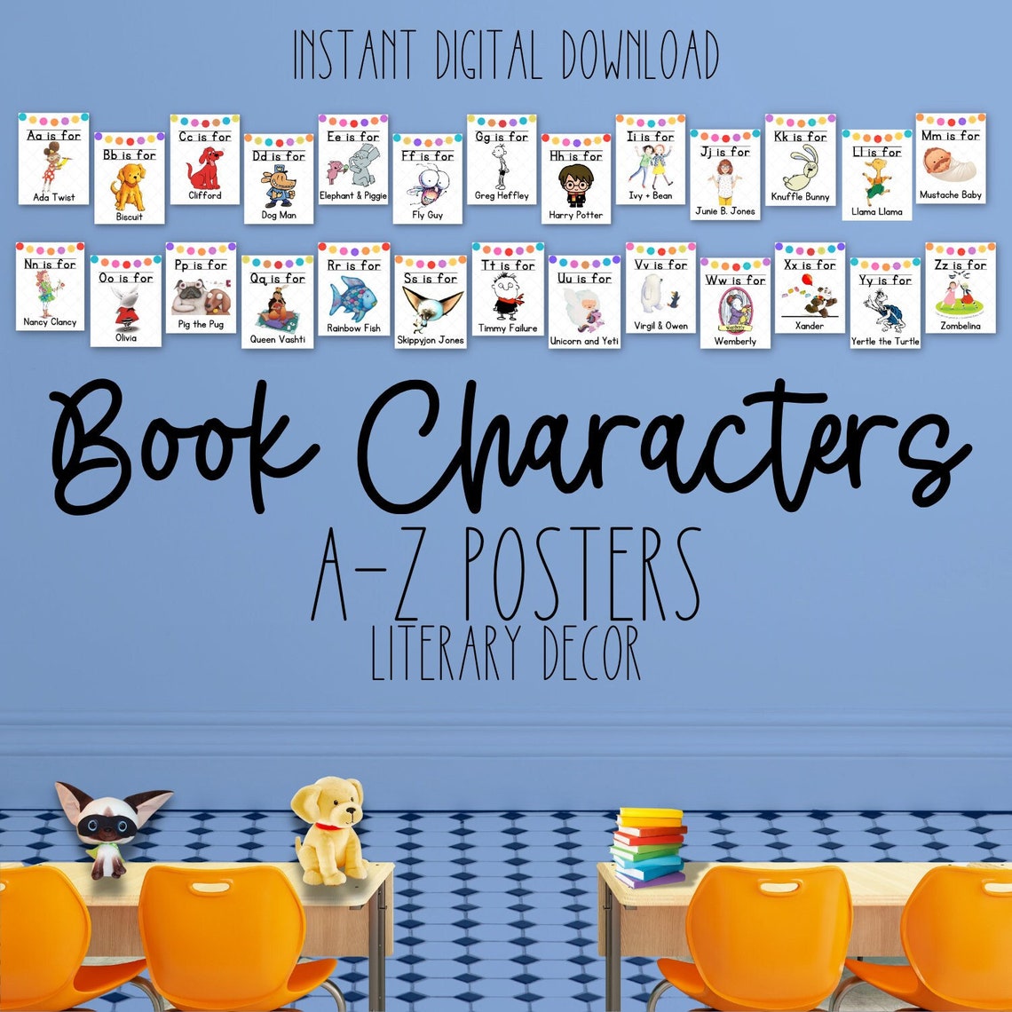 Book Characters Classroom Decor A-Z Posters | *BRAND NEW* | Literary ...