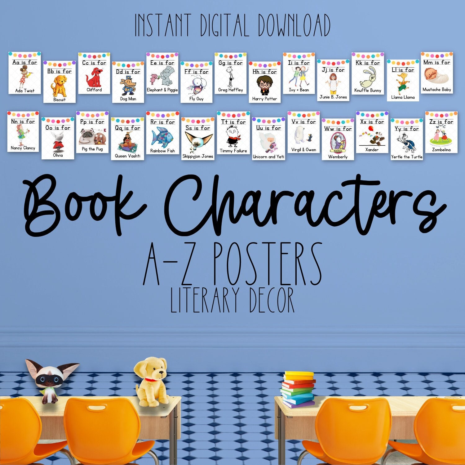 Book Characters Classroom Decor A-Z Posters | *BRAND NEW* | Literary ...