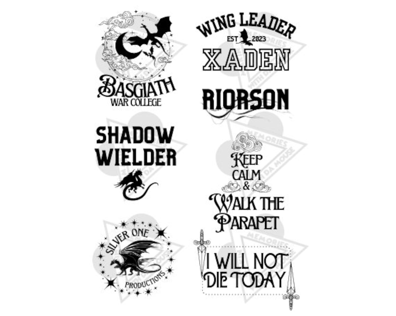 Fourth Wing Digital Downloads PNG & SVG, Basgiath, Riders Quadrant ...