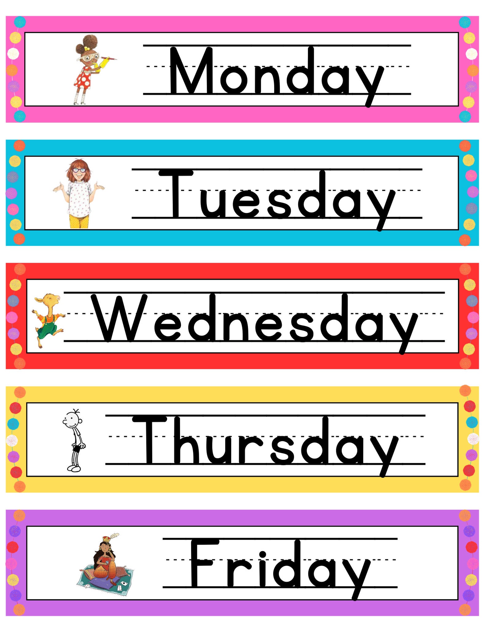 Book Characters Rolling Cart Labels | Literary Characters Design ...
