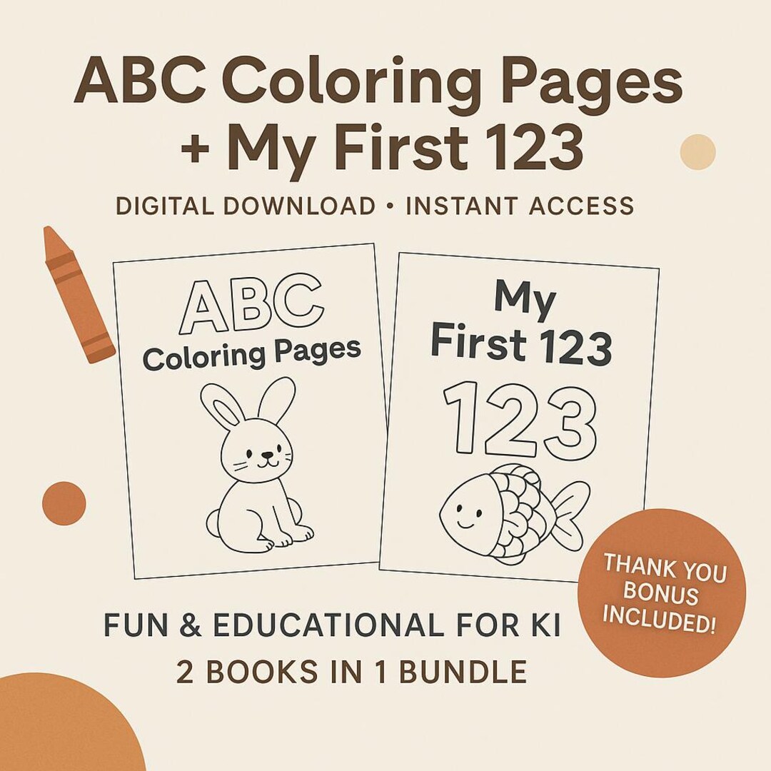 BC Coloring Pages & My First 123 Bundle | Educational Digital Download ...