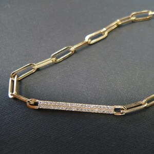 Diamond Bracelet Paperclip Chain for Women Elegant Jewelry Gift in 18K ...