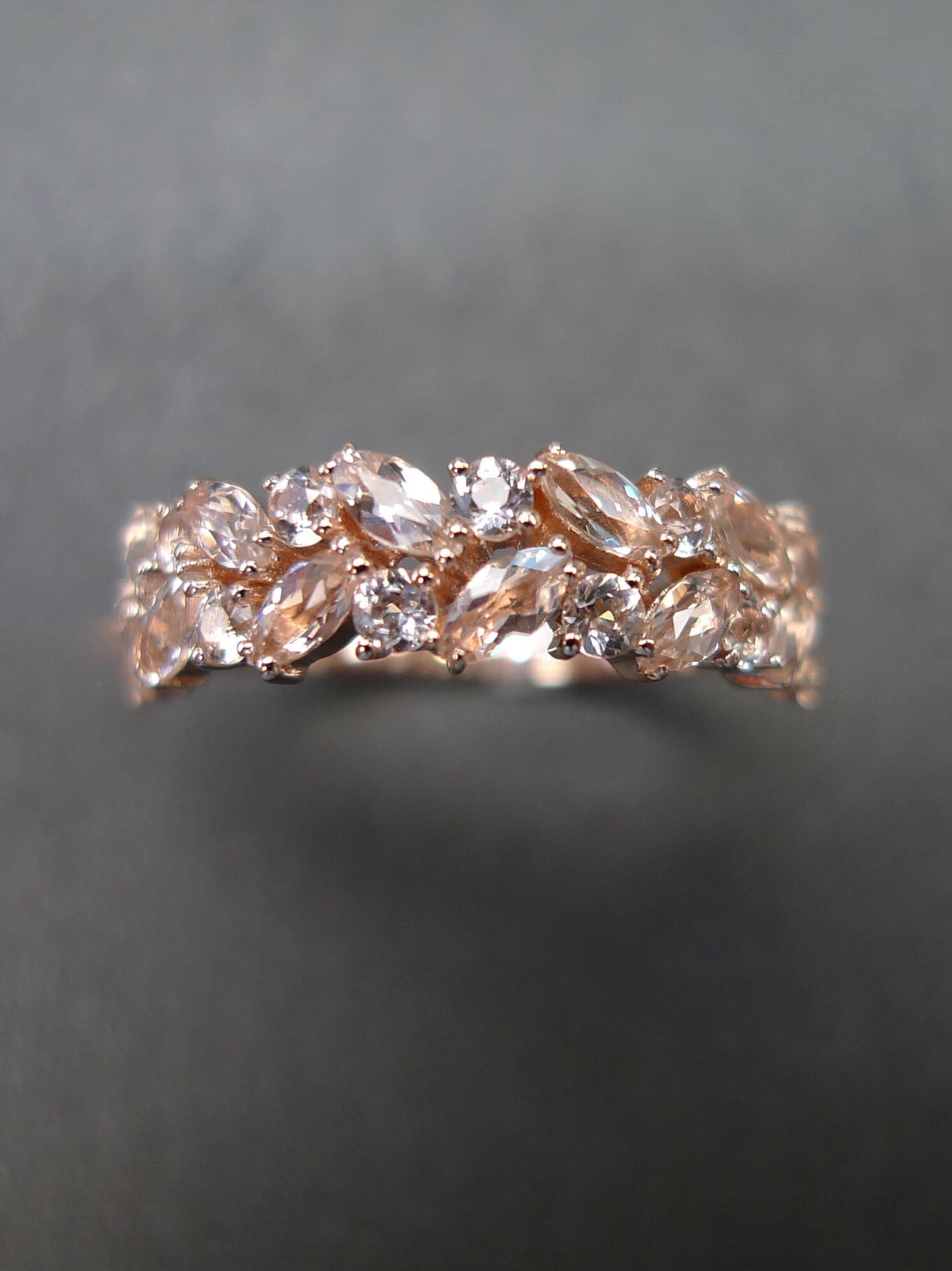 Morganite Ring Morganite Wedding Band Morganite Engagement - Etsy UK