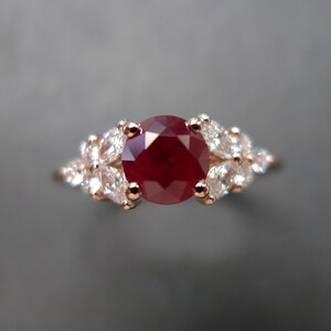 Natural Ruby Ring / Ruby Engagement Ring / July Birthstone Ring / Anniversary Gift / Gold Ring ...