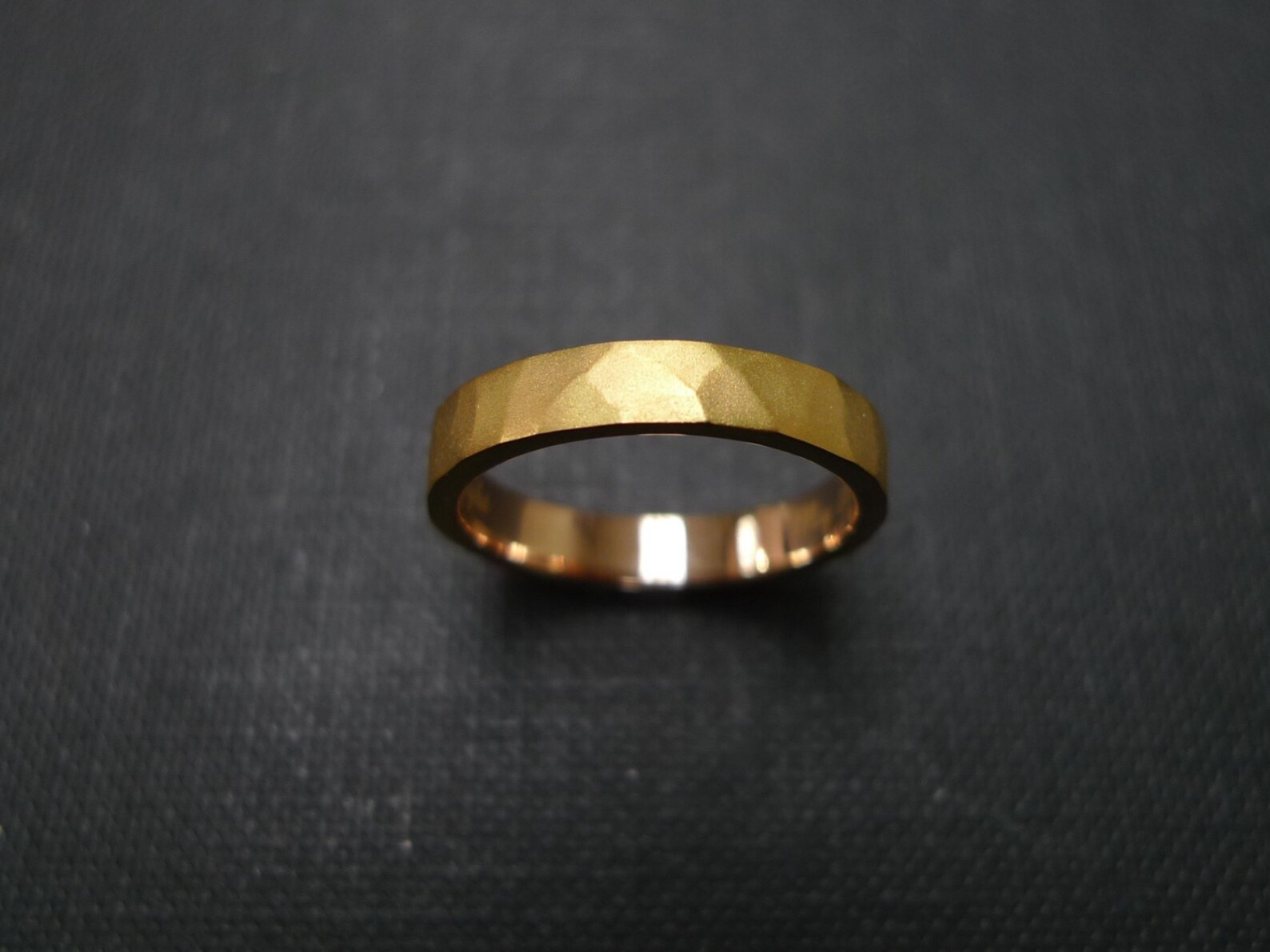 Hammered Ring 14K Gold Men's Wedding Band Men's | Etsy