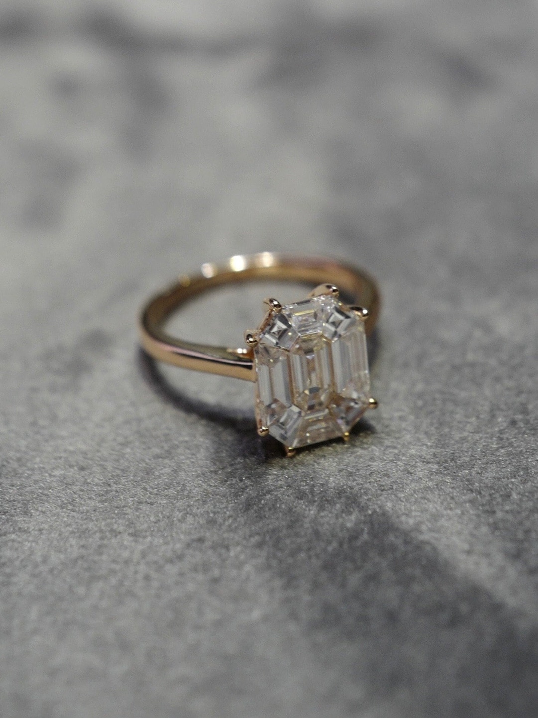 Illusion Emerald Diamond Ring, Emerald Pie Cut Ring, Emerald Diamond ...