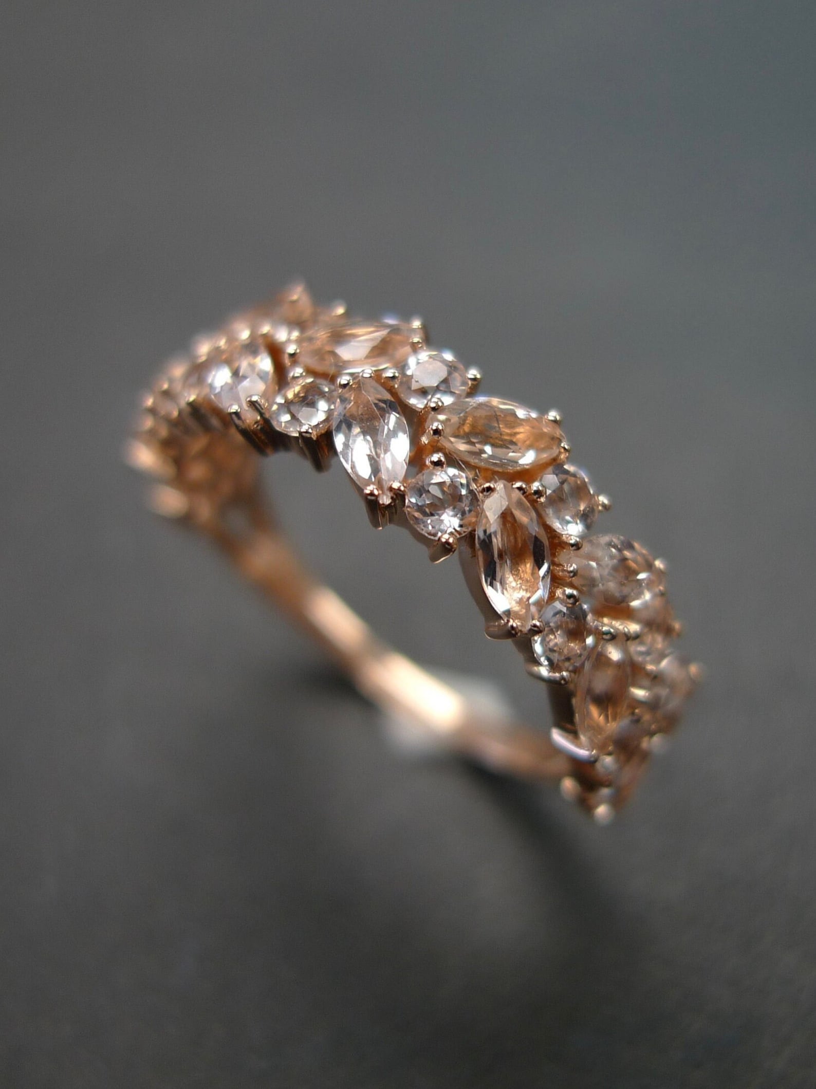 Morganite Ring Morganite Wedding Band Morganite Engagement - Etsy UK