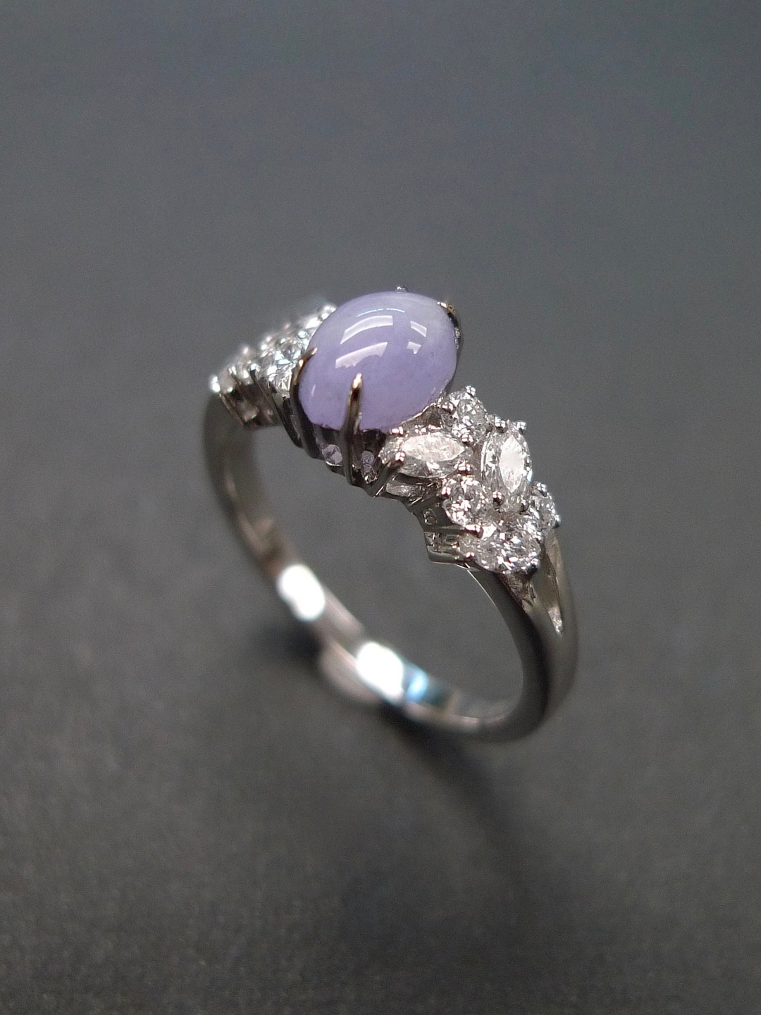 Purple Jade Ring | Natural Jade Ring | Jade Engagement Ring | Purple ...