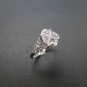 Pie Cut Diamond Ring, Illusion Diamond Ring, Oval Diamond Ring, Unique ...