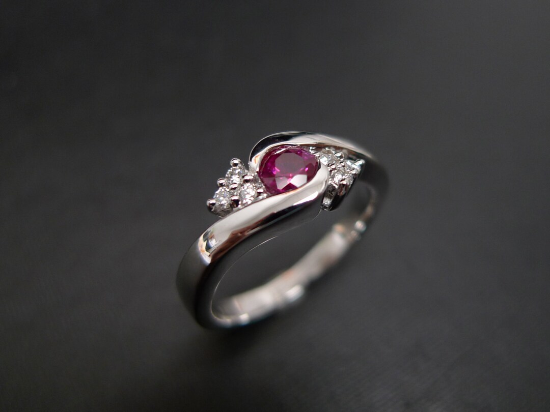 Diamonds Engagement Ring With Ruby in 14K Gold, Ruby Ring, Ruby ...