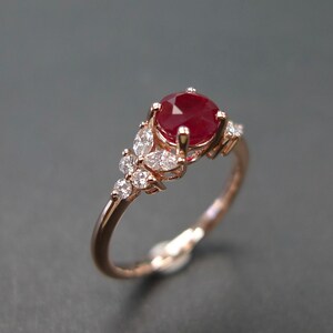 Natural Ruby Ring / Ruby Engagement Ring / July Birthstone Ring / Anniversary Gift / Gold Ring ...