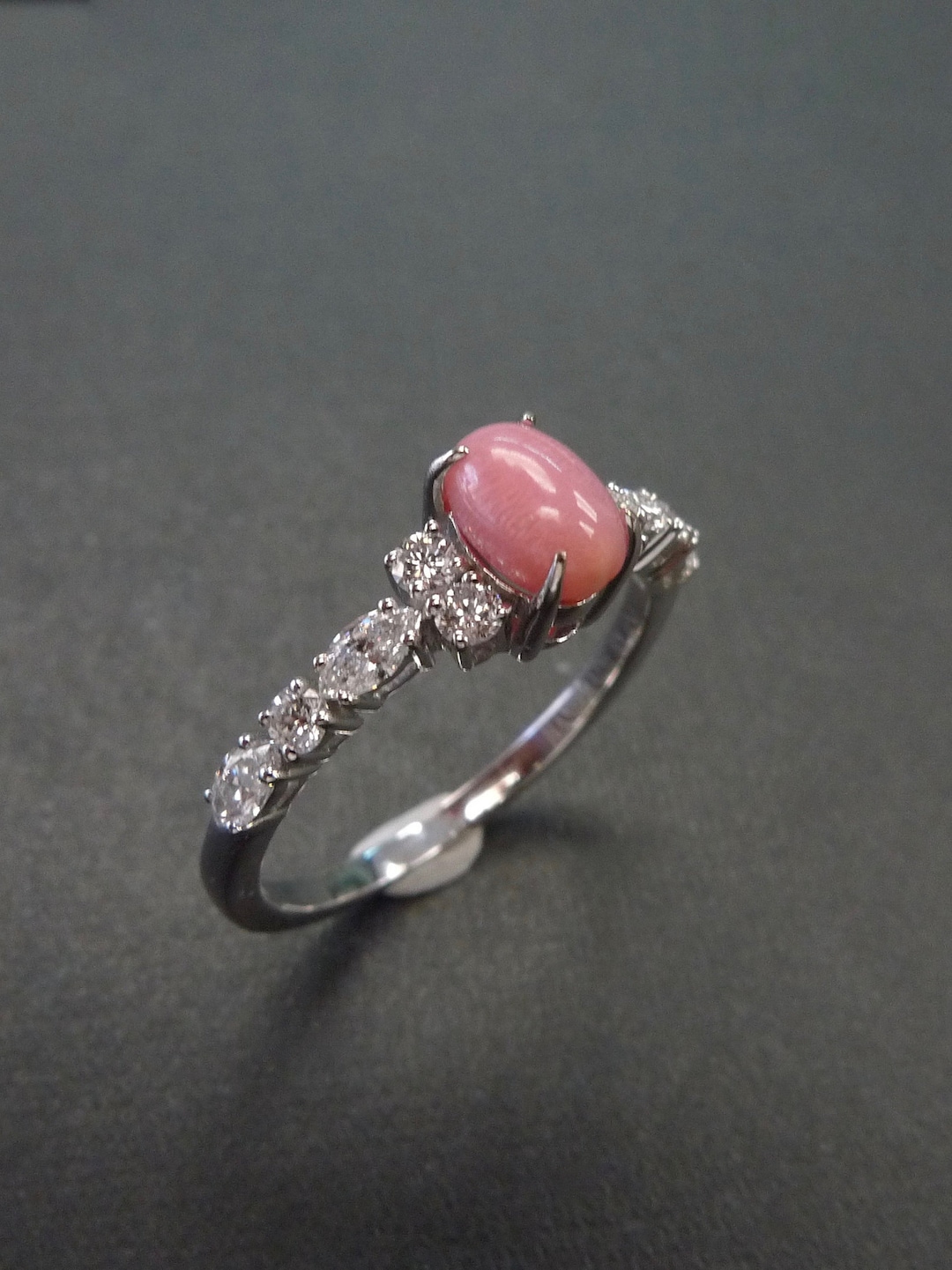 Conch Pearl Ring, Pearl Diamond Ring, Conch Pearl Jewelry, Unique ...