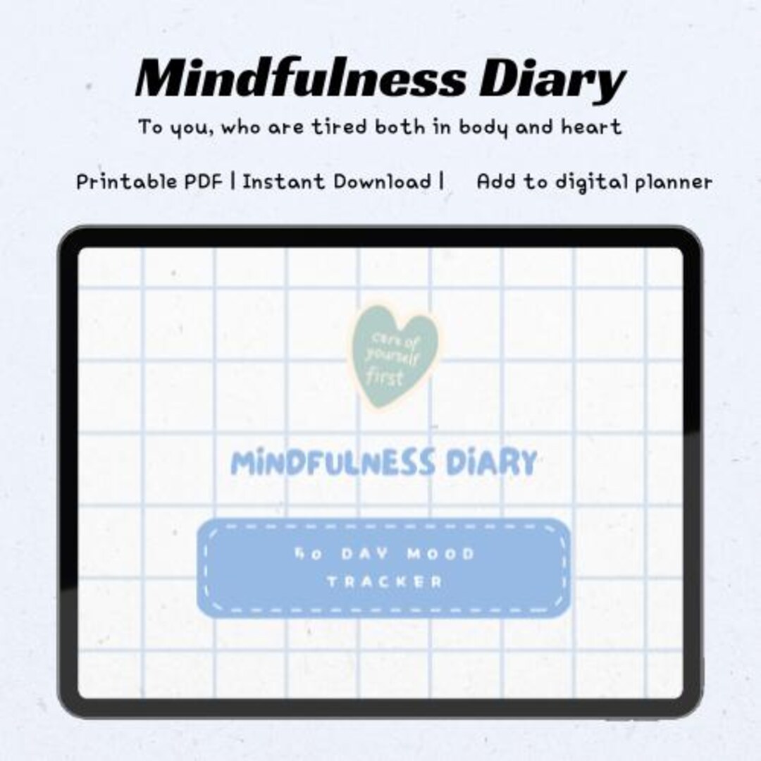 50-day Mindfulness Diary Printable – Mental Health Journal, Mood ...