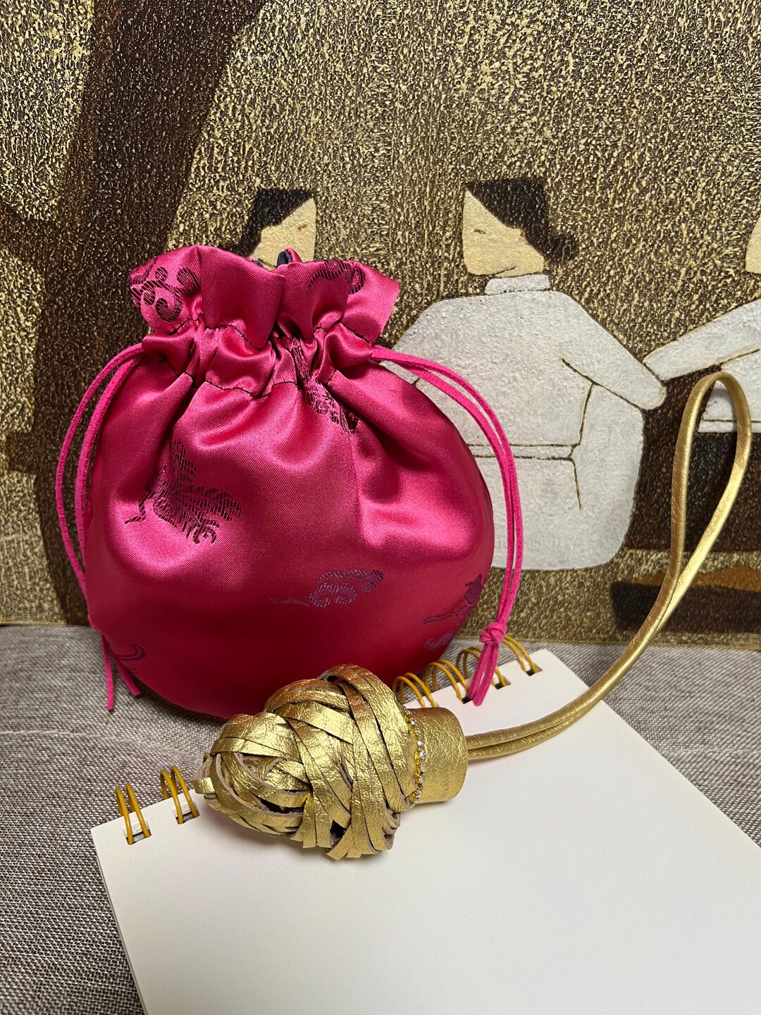 Limited Edition Korean Pinecone Leather Tassel Chain & Hanbok Fabric ...