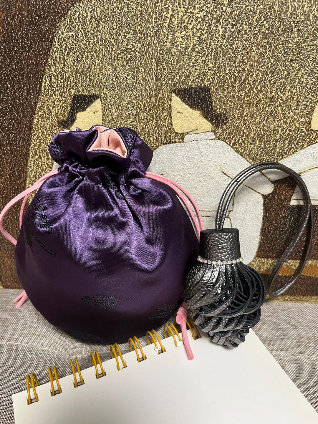Limited Edition Korean Pinecone Leather Tassel Chain & Hanbok Fabric ...