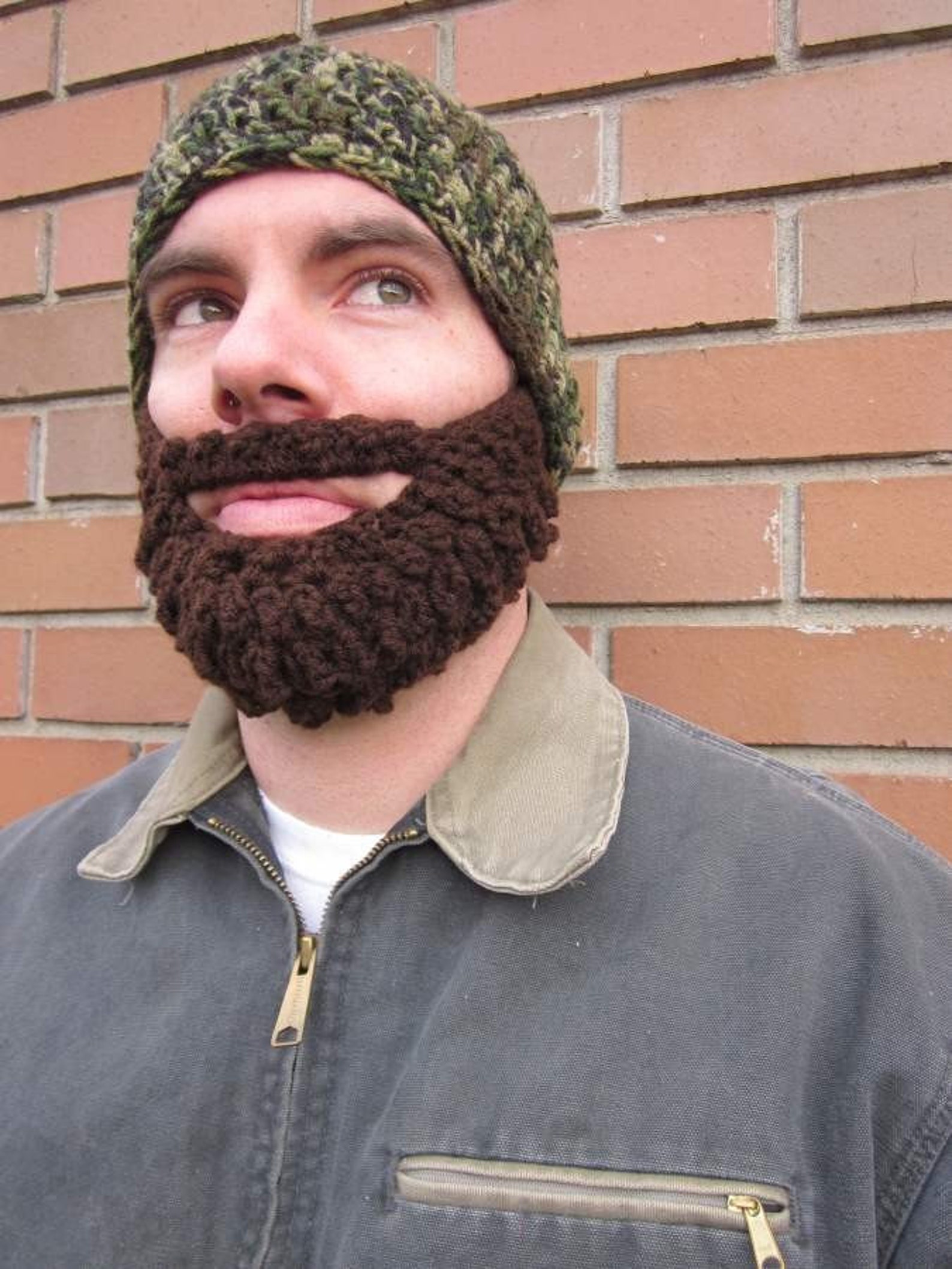 Adult ULTIMATE Bearded Beanie Camouflage | Etsy