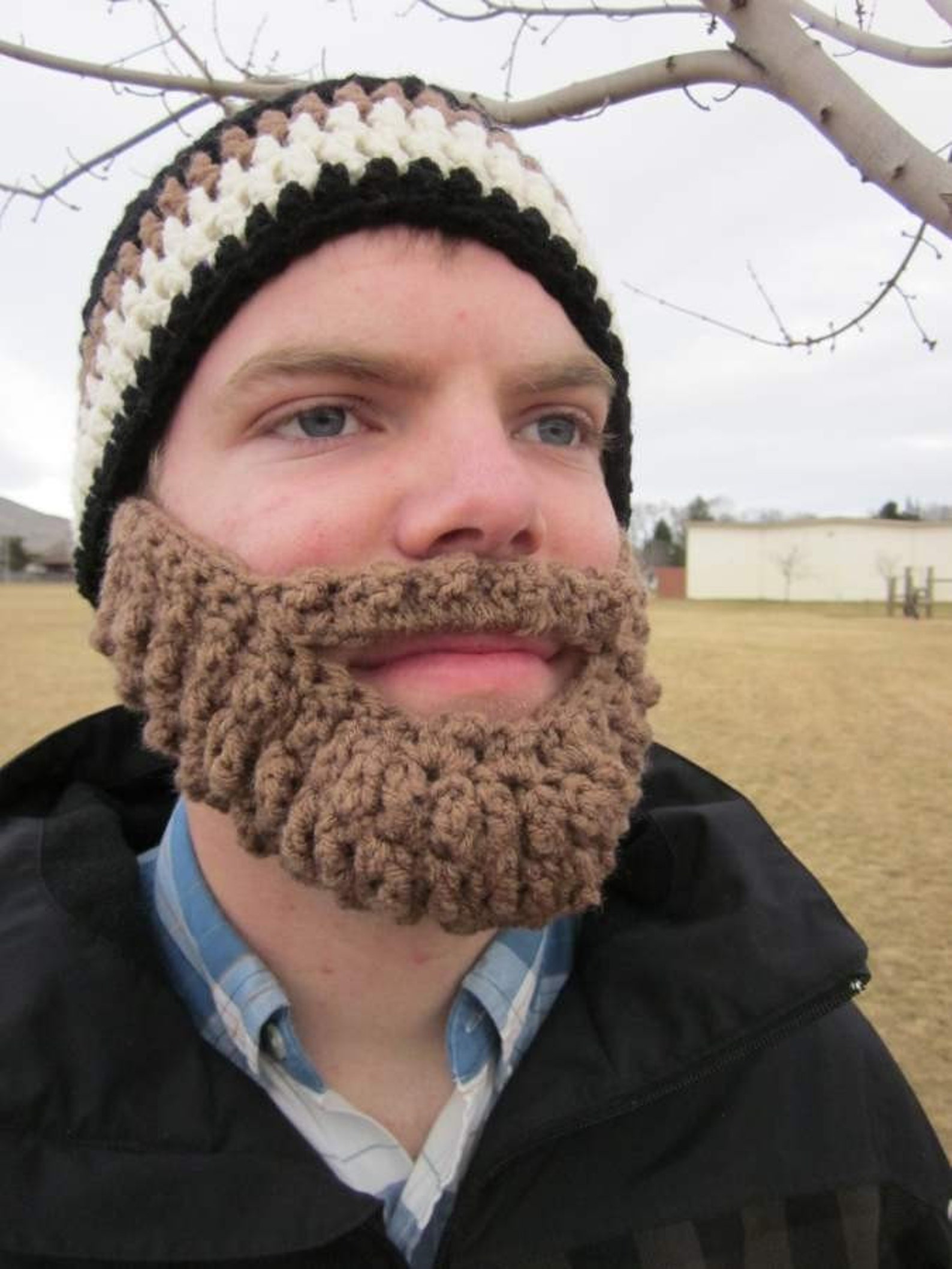 Adult ULTIMATE Bearded Beanie Black/cafe Mix - Etsy