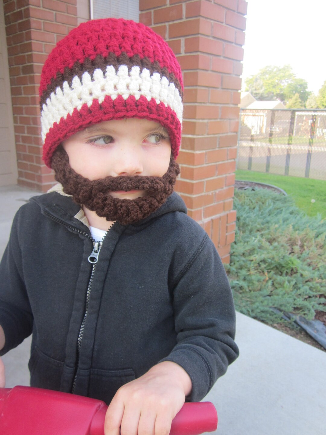 Kids ULTIMATE Bearded Beanie Burgundy Mix - Etsy