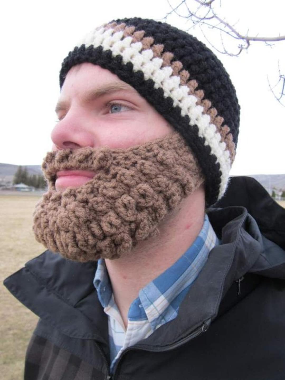 Adult ULTIMATE Bearded Beanie Black/cafe Mix - Etsy