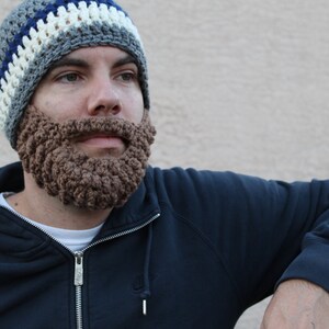 Adult ULTIMATE Bearded Beanie Heather Grey Navy Mix - Etsy