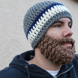 Adult ULTIMATE Bearded Beanie Heather Grey Navy Mix - Etsy