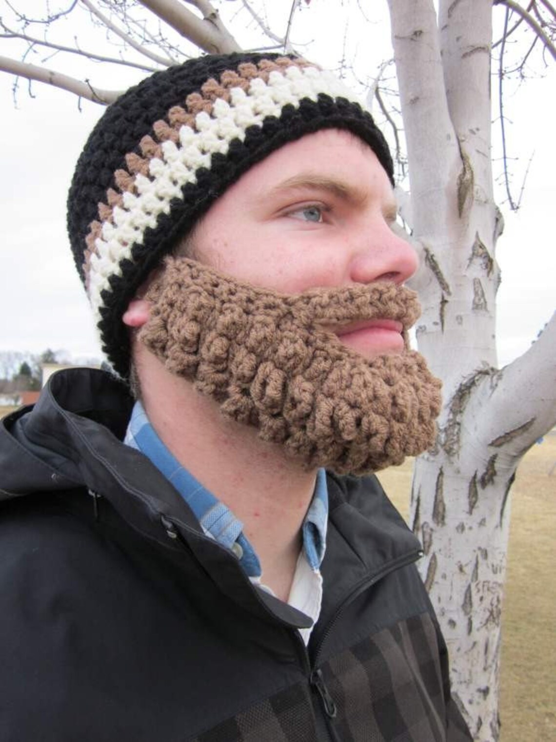 Adult ULTIMATE Bearded Beanie Black/cafe Mix - Etsy