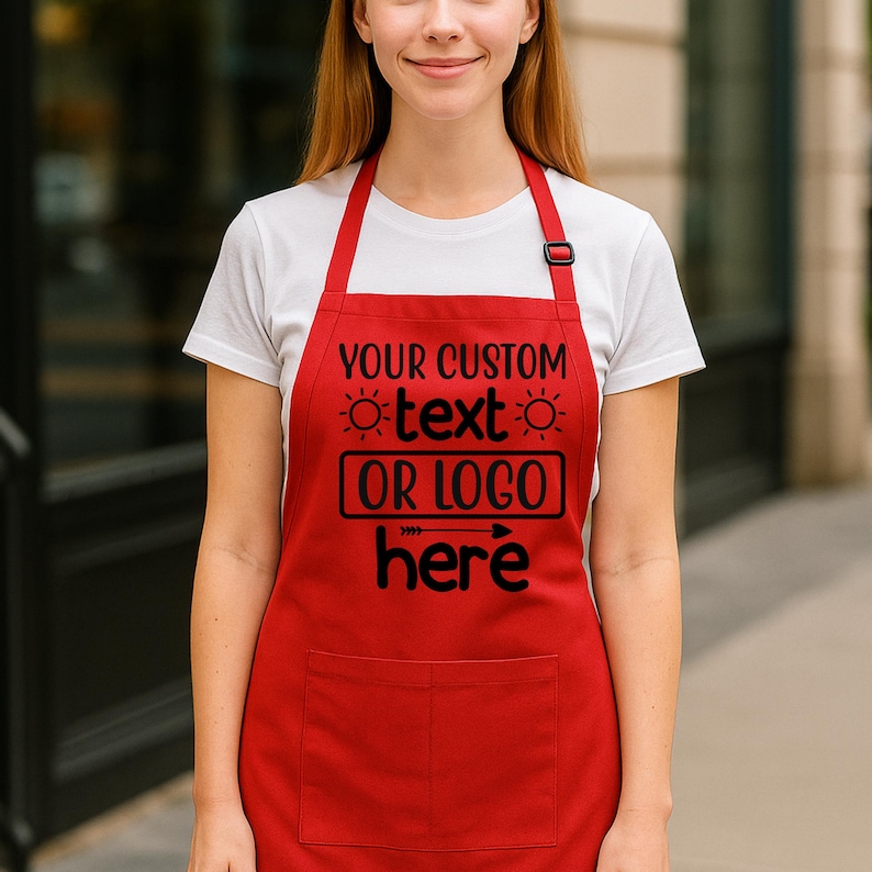 Custom Logo Apron Personalized Text Apron Business Branding Apron ...