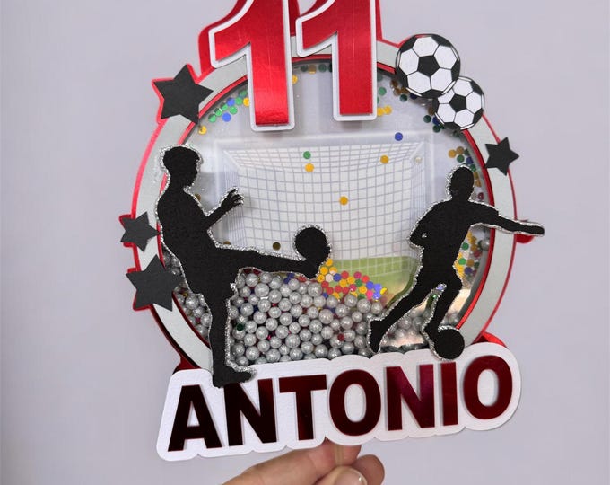 Soccer Cake Topper SVG | Football Shaker Template | Printable Sports ...