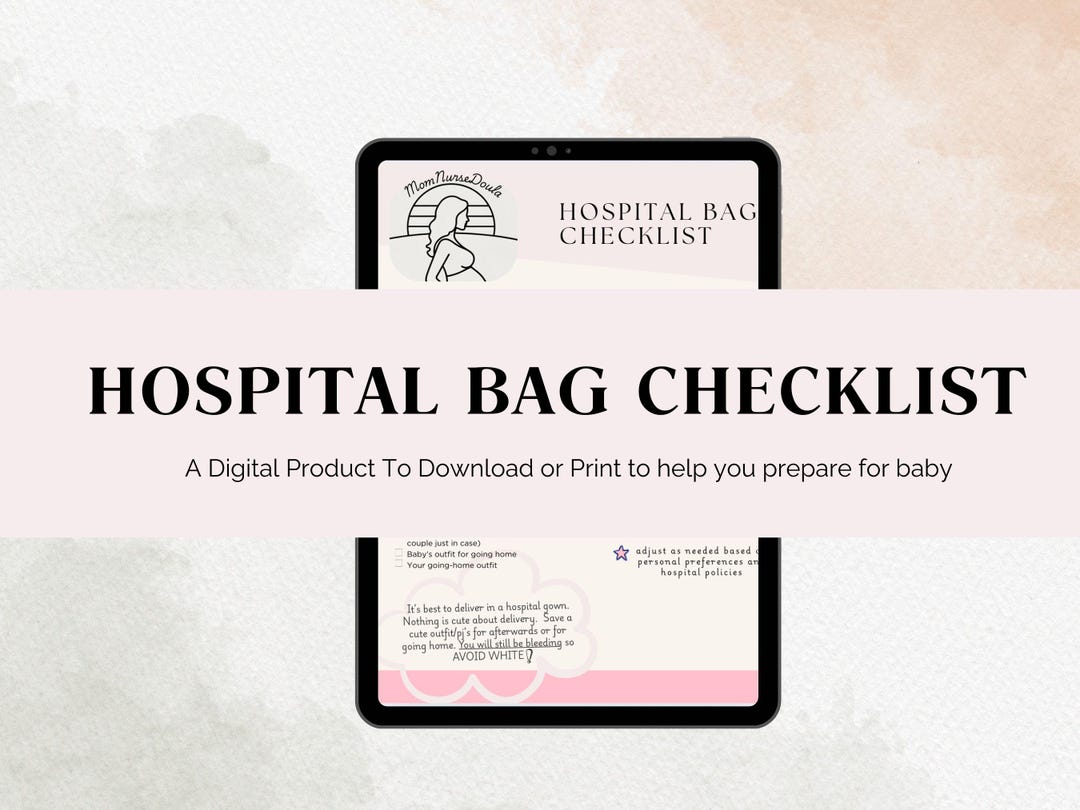 Hospital Bag/birthing Center Bag Checklist for Pregnant Women - Etsy